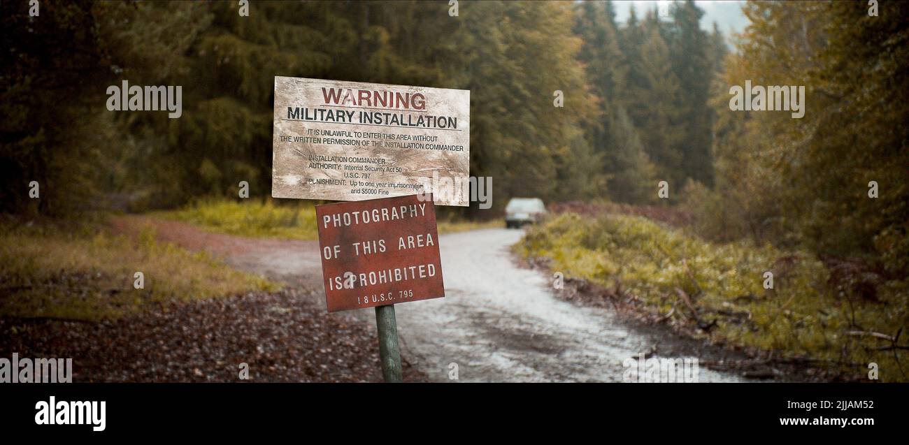 MILITARY INSTALLATION WARNING SIGN, LOST PLACE, 2013 Stock Photo - Alamy