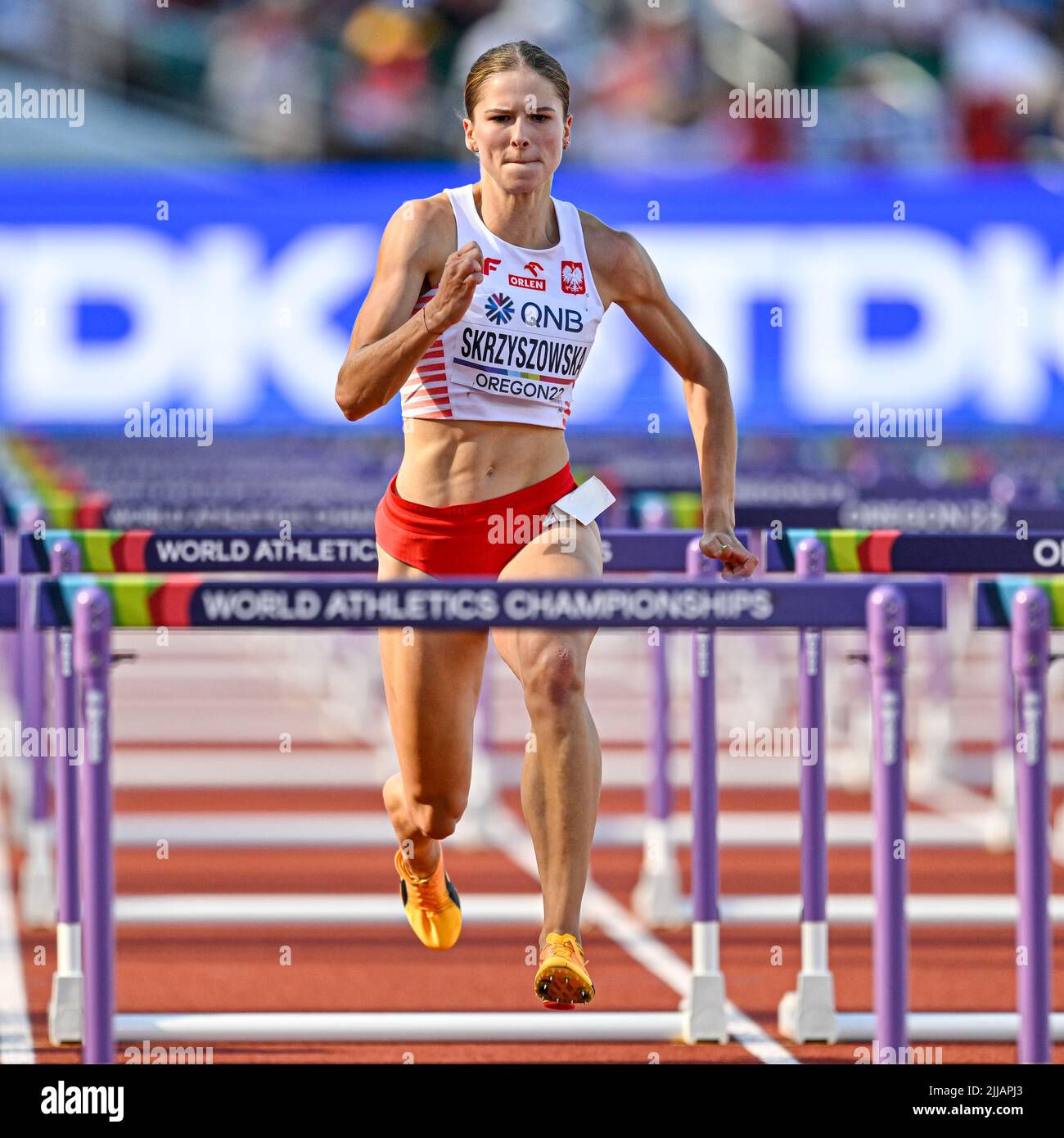 EUGENE, UNITED STATES - JULY 24: Pia Skrzyszowska of Poland competing ...
