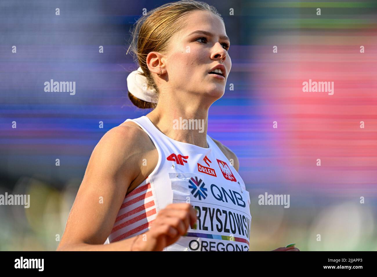 EUGENE, UNITED STATES - JULY 24: Pia Skrzyszowska of Poland competing ...