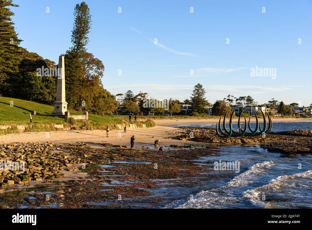 The obelisk marking Captain Cook's Landing Place in Botany Bay and The ...