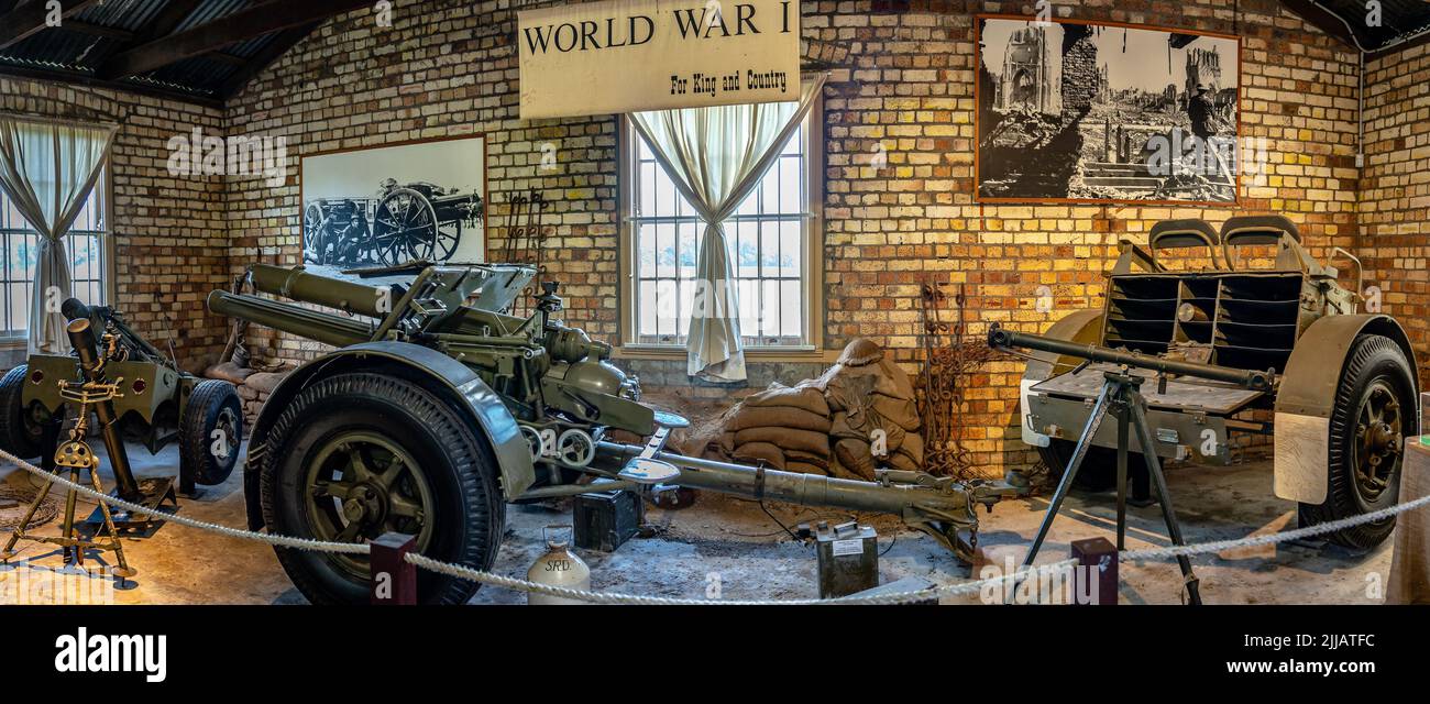 Brisbane, Australia - Old war machines at the Fort Lytton museum Stock ...
