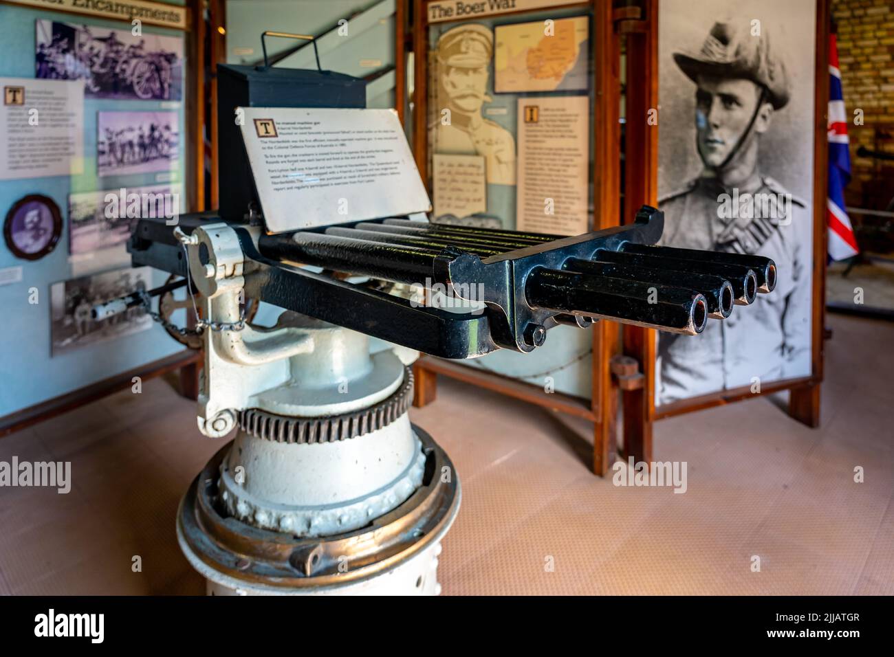 Brisbane, Australia - Old war machines at the Fort Lytton museum Stock ...