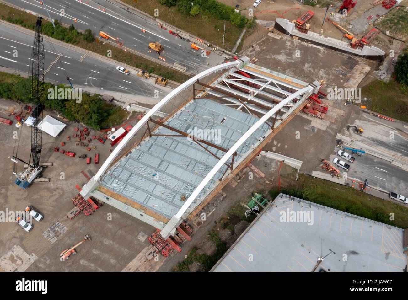 Detroit, Michigan, USA. 24th July, 2022. The new Second Avenue bridge ...