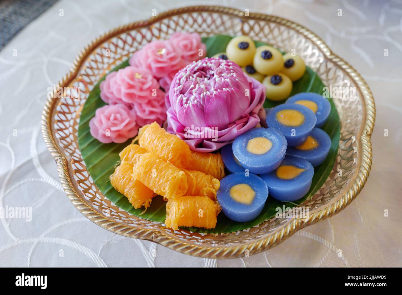 Set of traditional Thai dessert, luxury sweet snack Stock Photo - Alamy