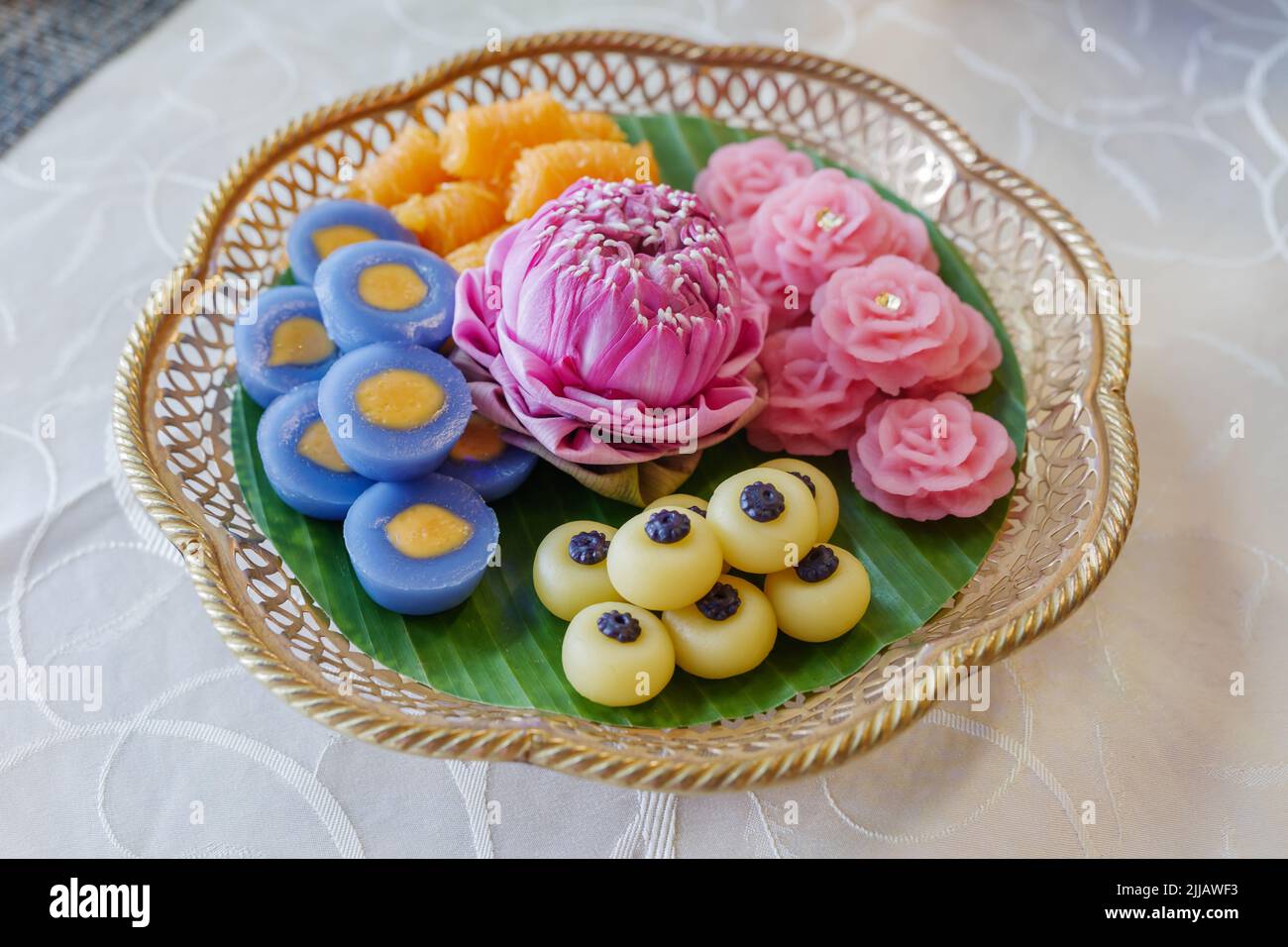 Set of traditional Thai dessert, luxury sweet snack Stock Photo - Alamy