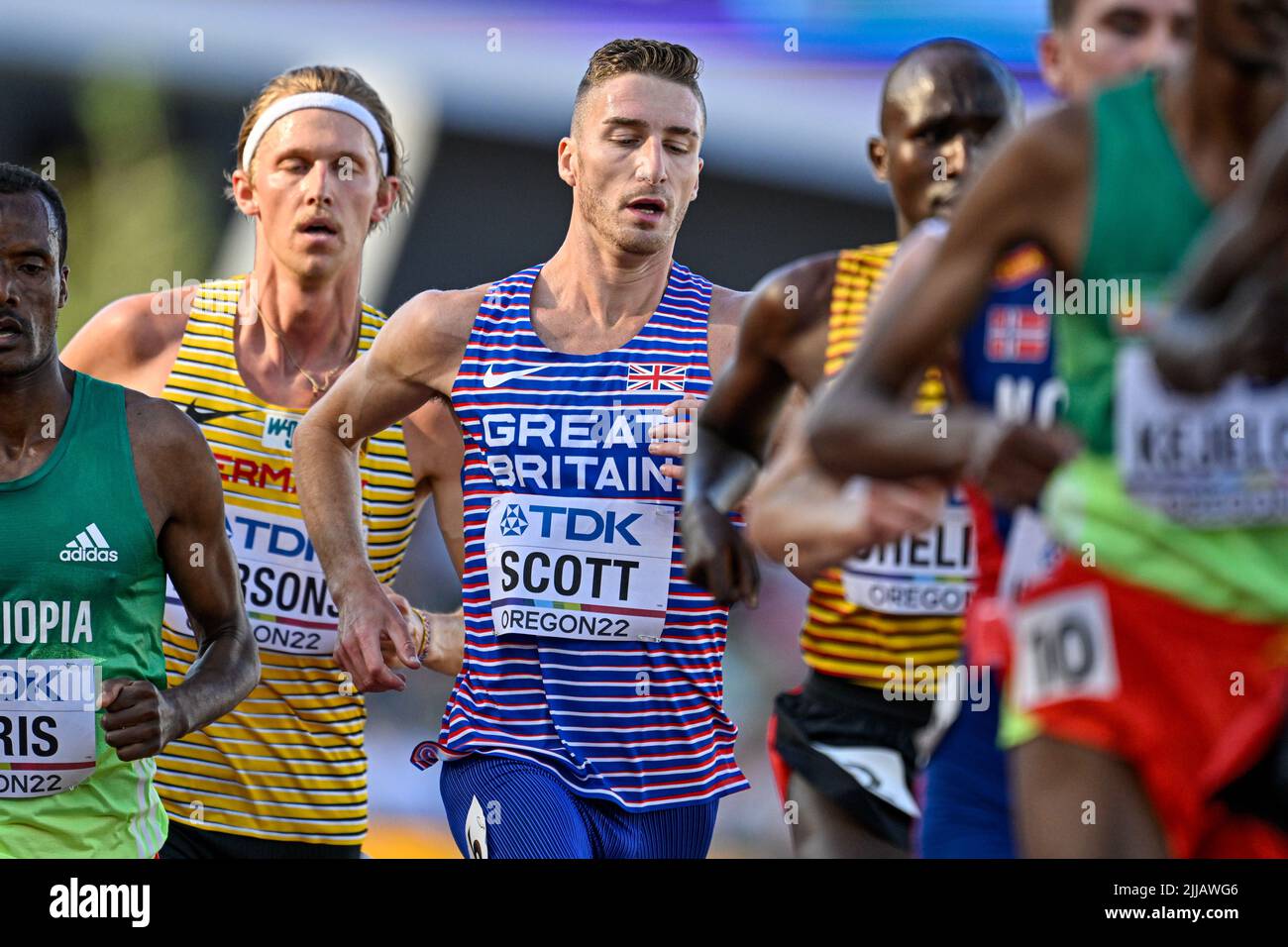 EUGENE, UNITED STATES - JULY 24: Marc Scott of England competing on Men ...