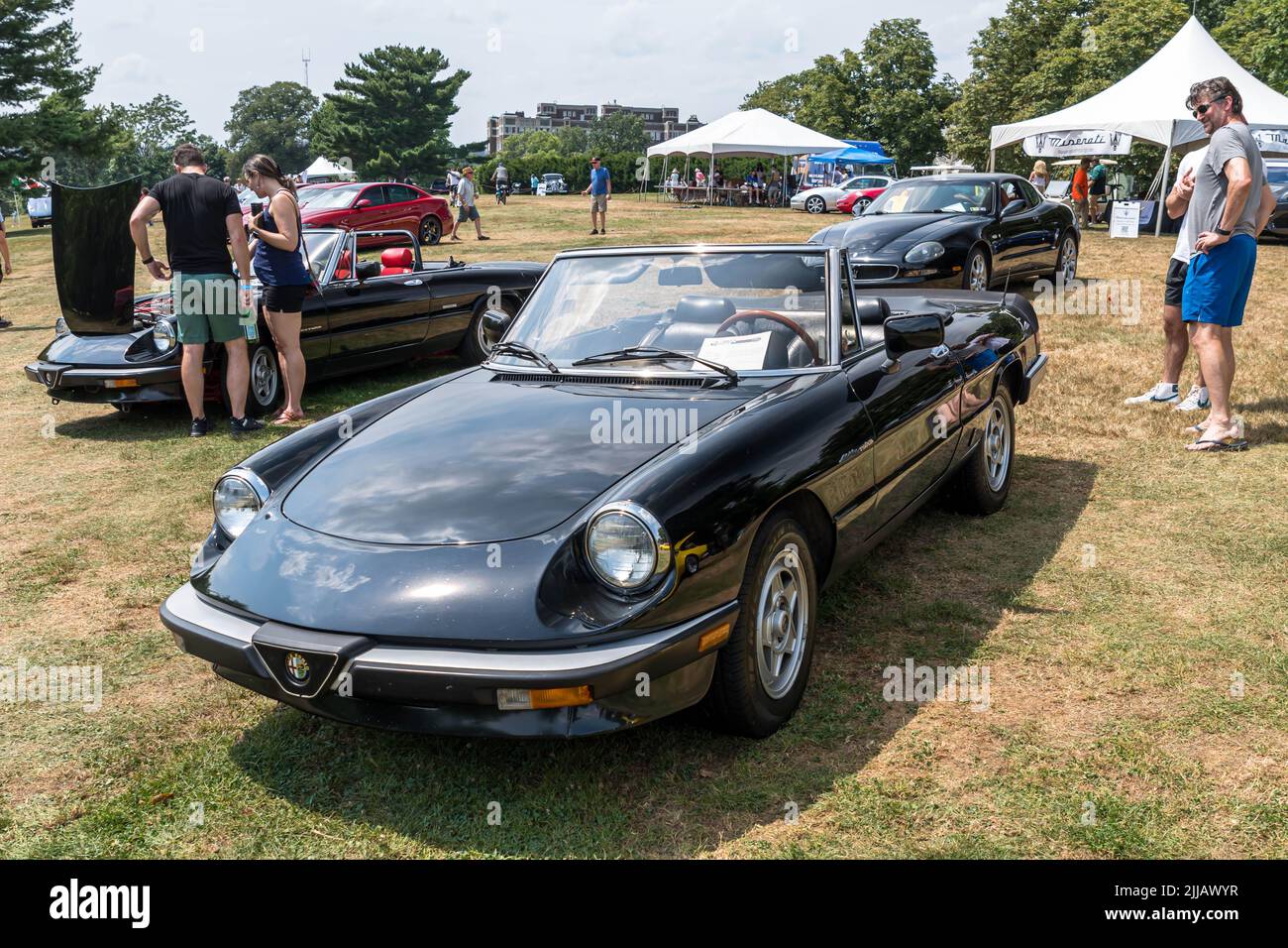 A 1985 Alfa Romeo convertible at the Pittsburgh Vintage Grand Prix car ...