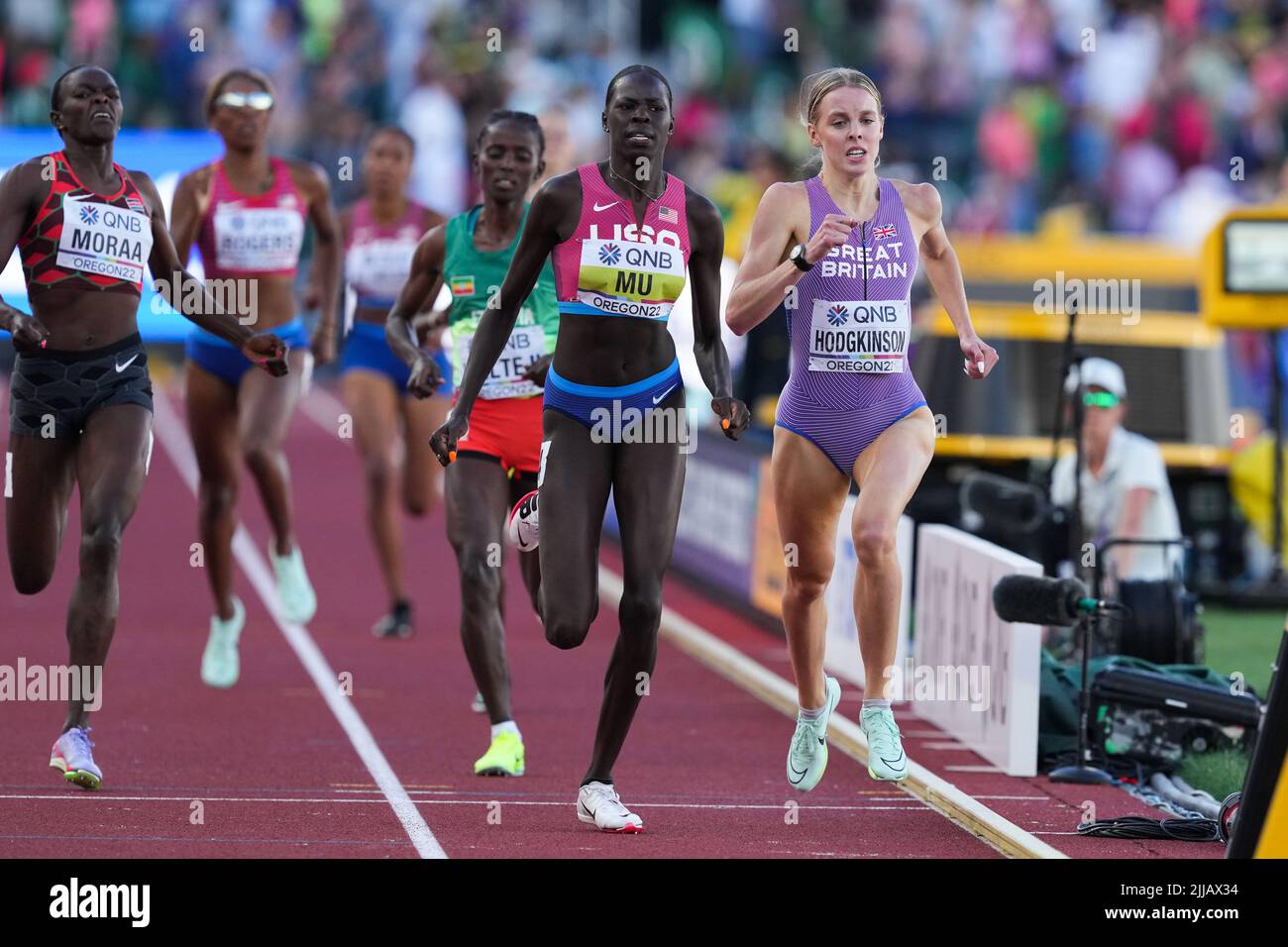 Great Britain's Keely Hodgkinson during the Women’s 800m Final on day ...