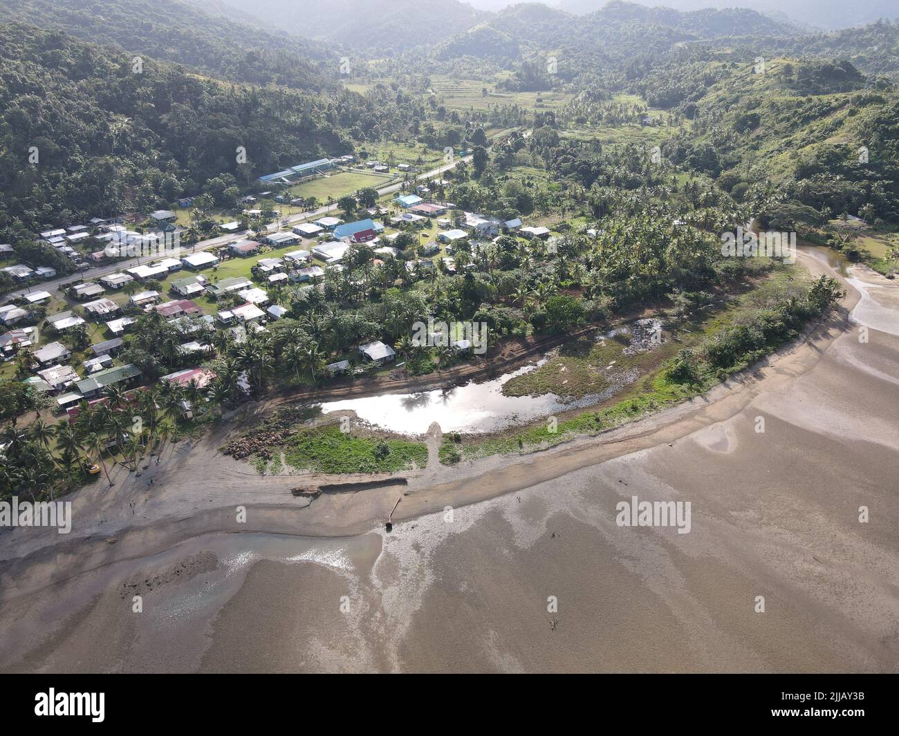 Fiji village aerial hi-res stock photography and images - Alamy