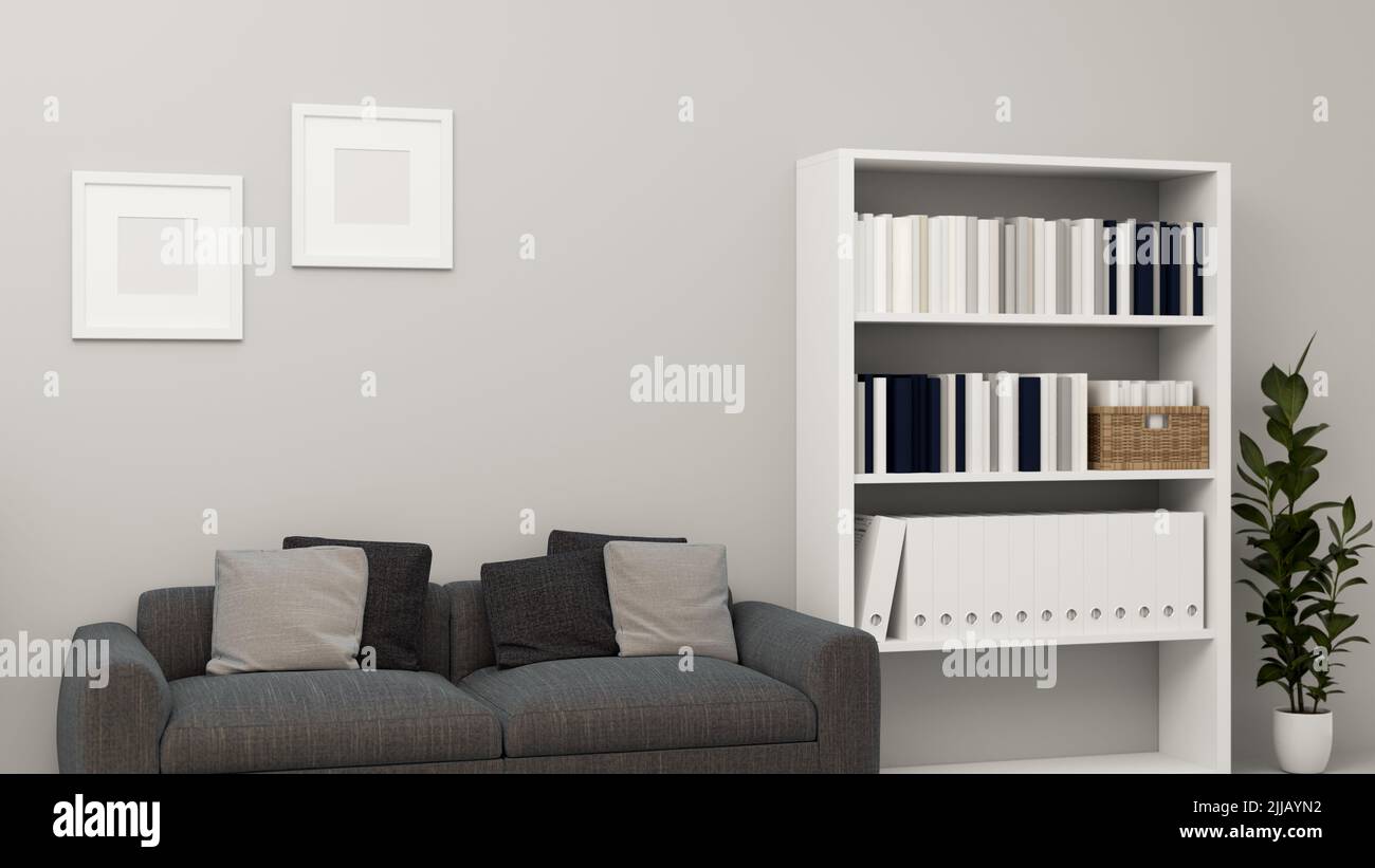 Modern minimal relaxing area in office room interior design with ...