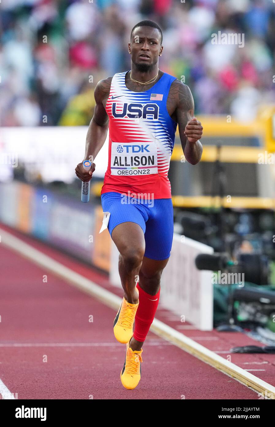 USA’s Champion Allison during the men’s 4x400m Final on day ten of the ...