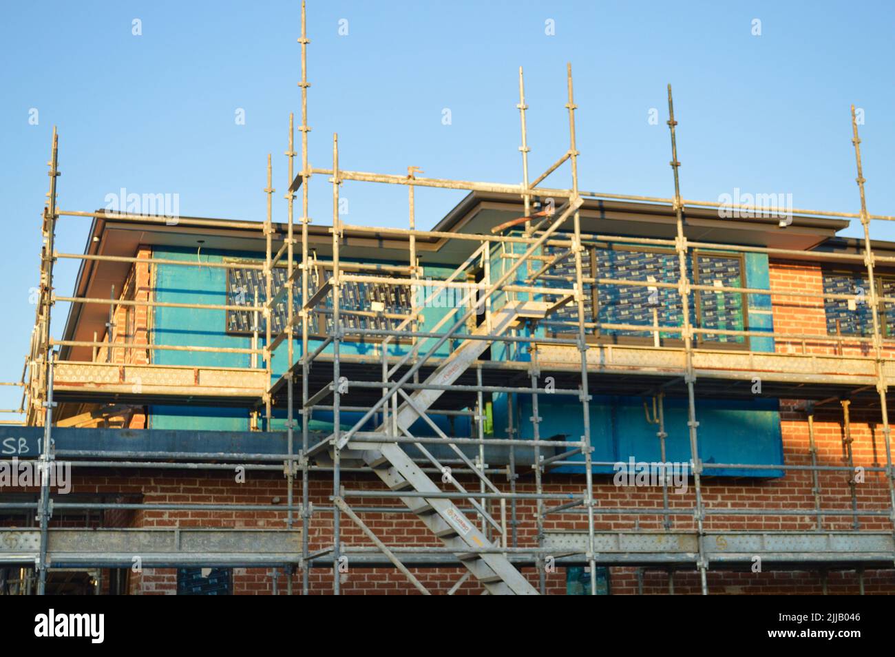Form work and scaffolding at a building site Stock Photo - Alamy