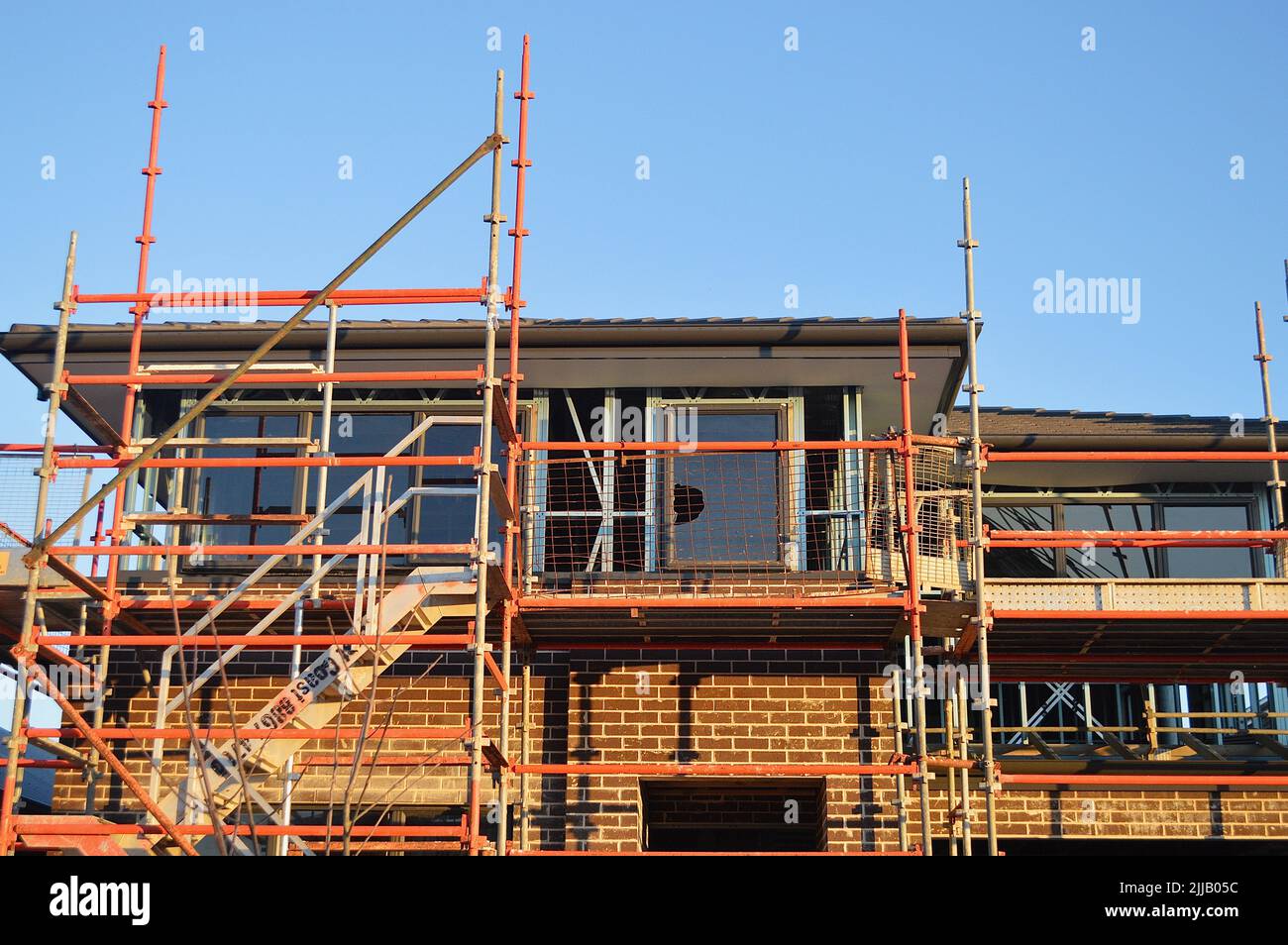 Form work and scaffolding at a building site Stock Photo - Alamy