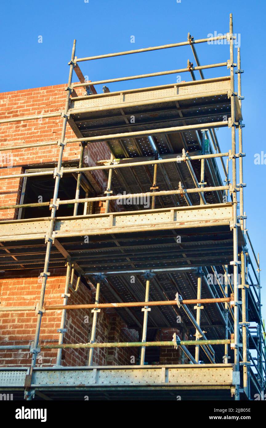 Form work and scaffolding at a building site Stock Photo - Alamy