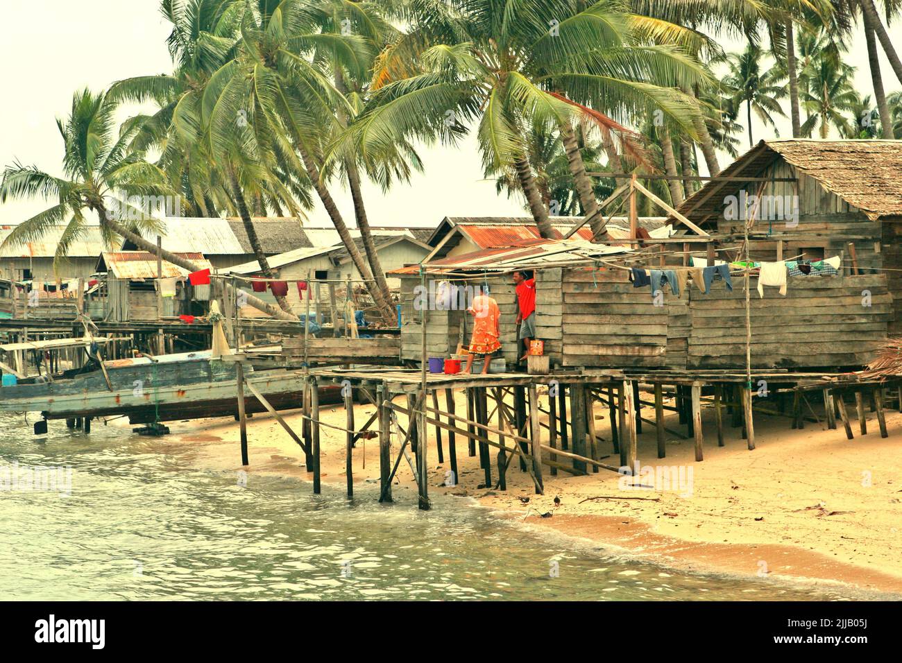 Fishing village in Derawan Island, a part of Berau Marine Protected ...