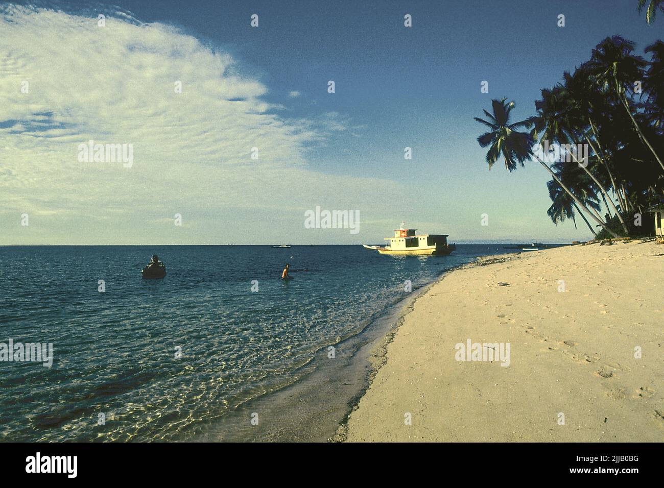A sandy beach on Derawan Island, a part of Berau Marine Protected Area ...