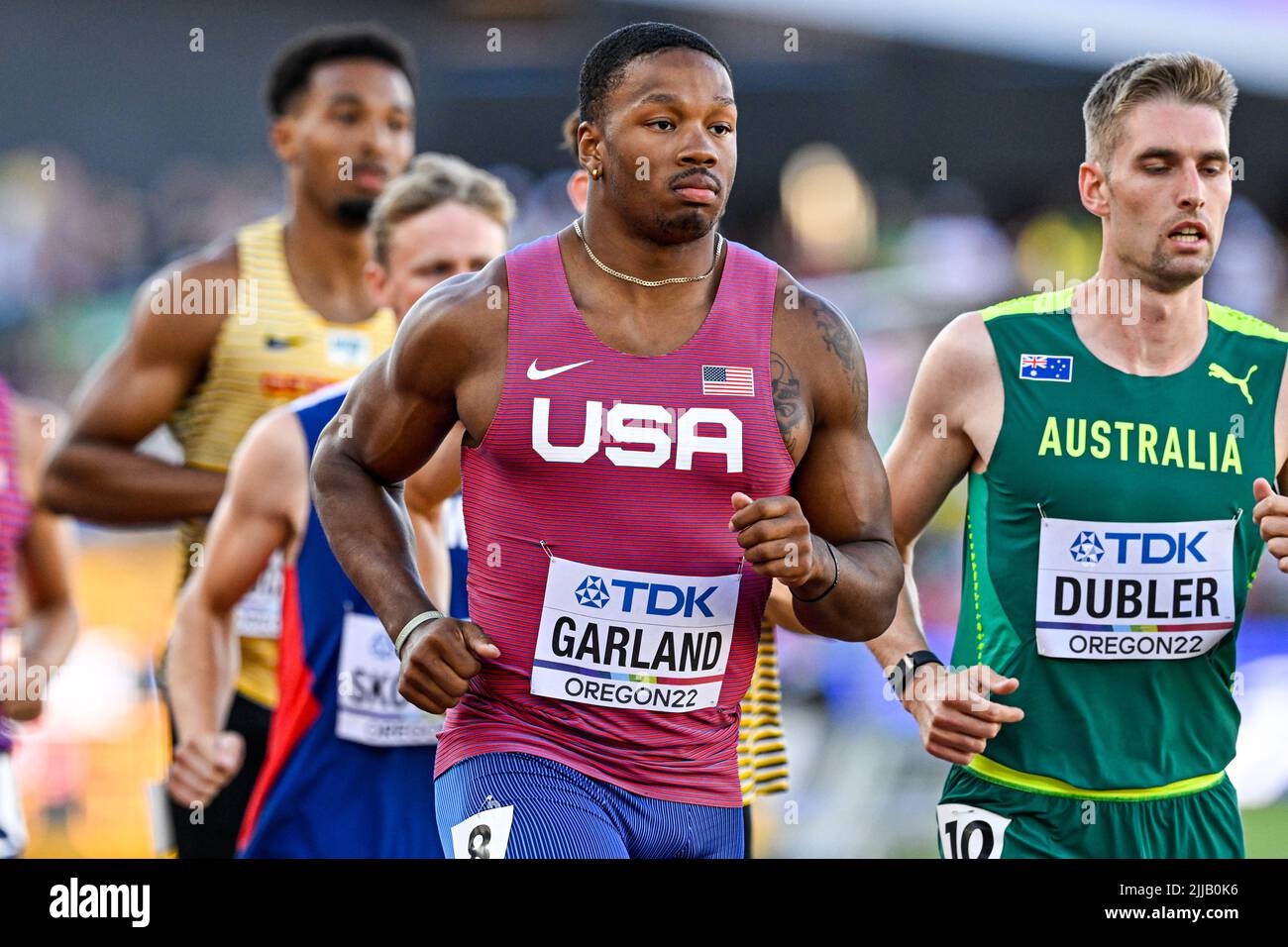 EUGENE, UNITED STATES - JULY 24: Kyle Garland of USA competing on Men's ...