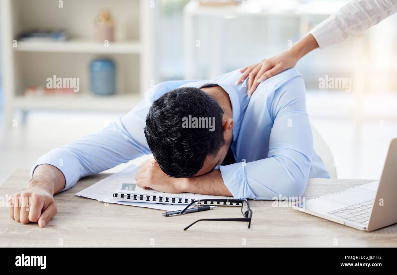 Your support is necessary. a coworker offering their colleague support ...