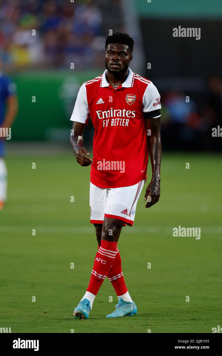 ORLANDO, FL - JULY 23: Arsenal midfielder Thomas Partey (5) during the ...