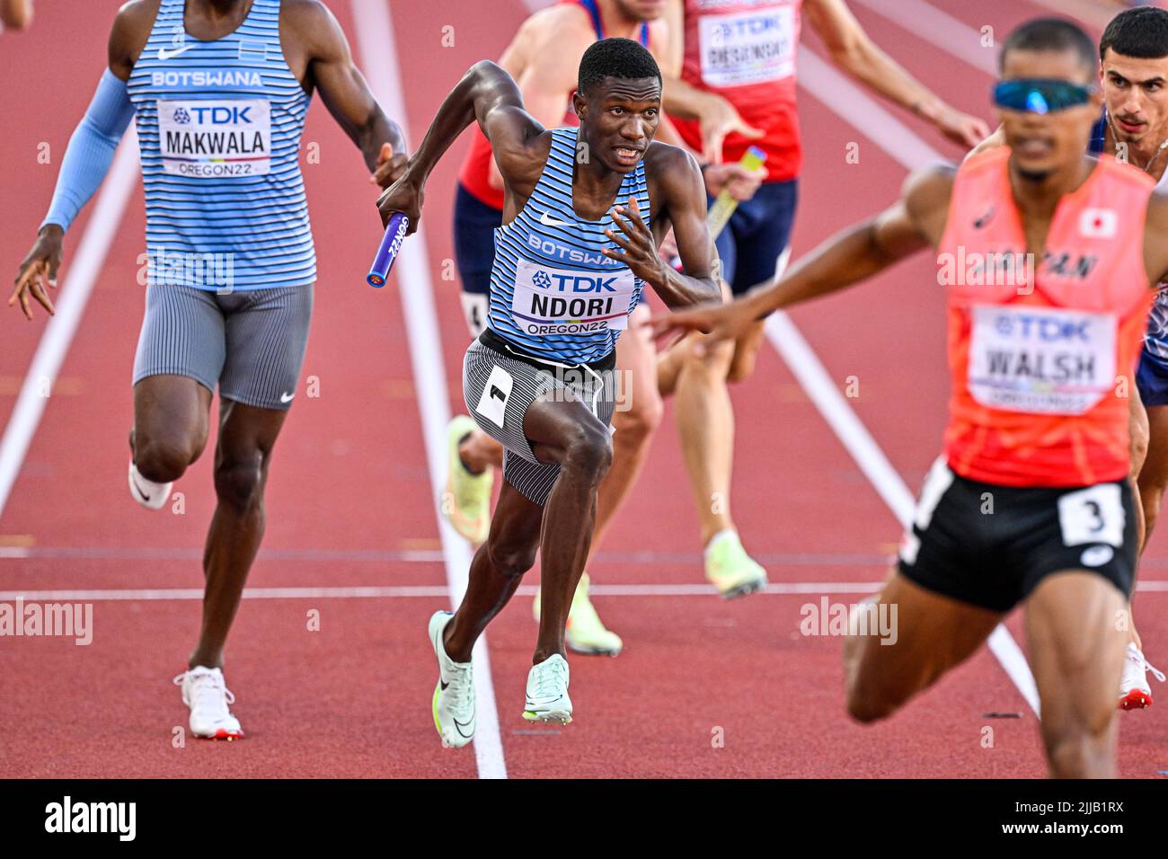 EUGENE, UNITED STATES - JULY 24: Bayapo Ndori of Botswana competing on ...