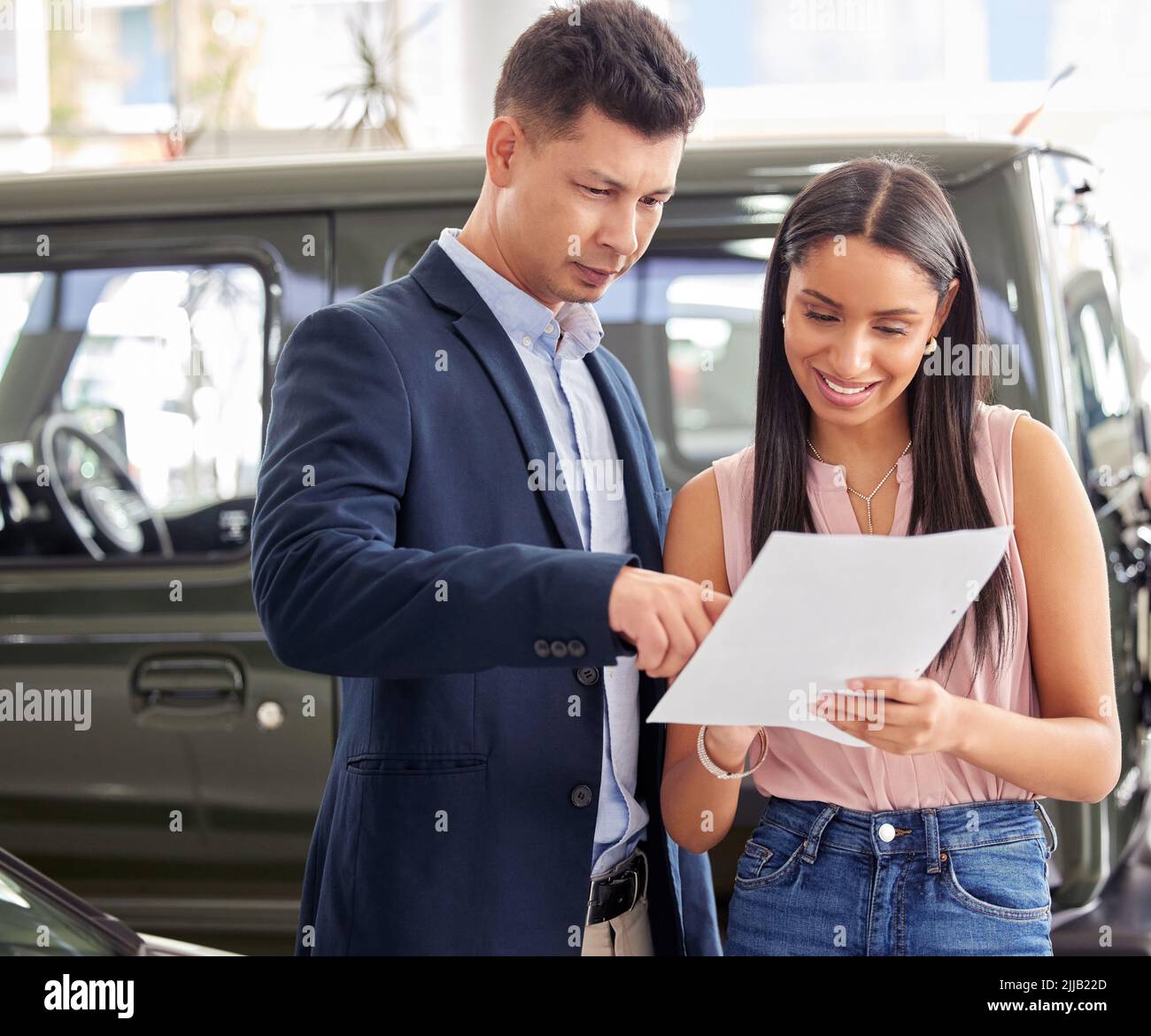A Car Salesman And Customer