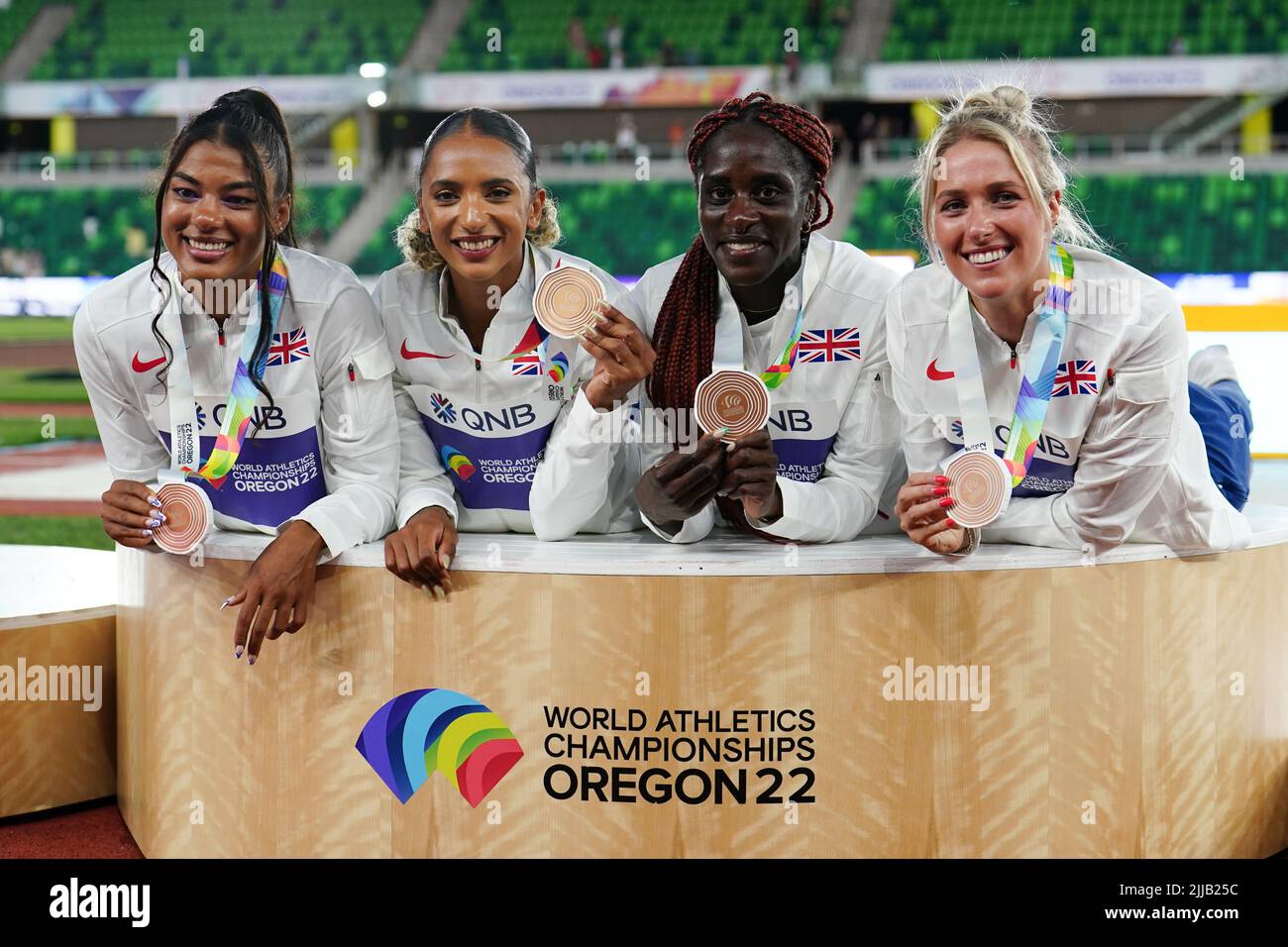 Great Britain's Laviai Nielsen, Jessie Knight, Victoria Ohuruogu and ...