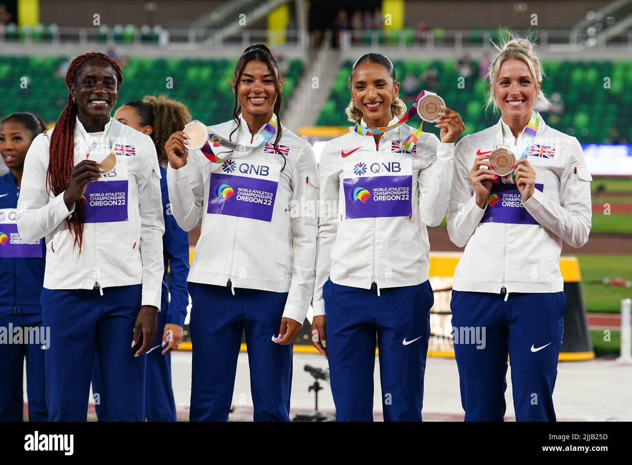 Great Britain's Laviai Nielsen, Jessie Knight, Victoria Ohuruogu and ...