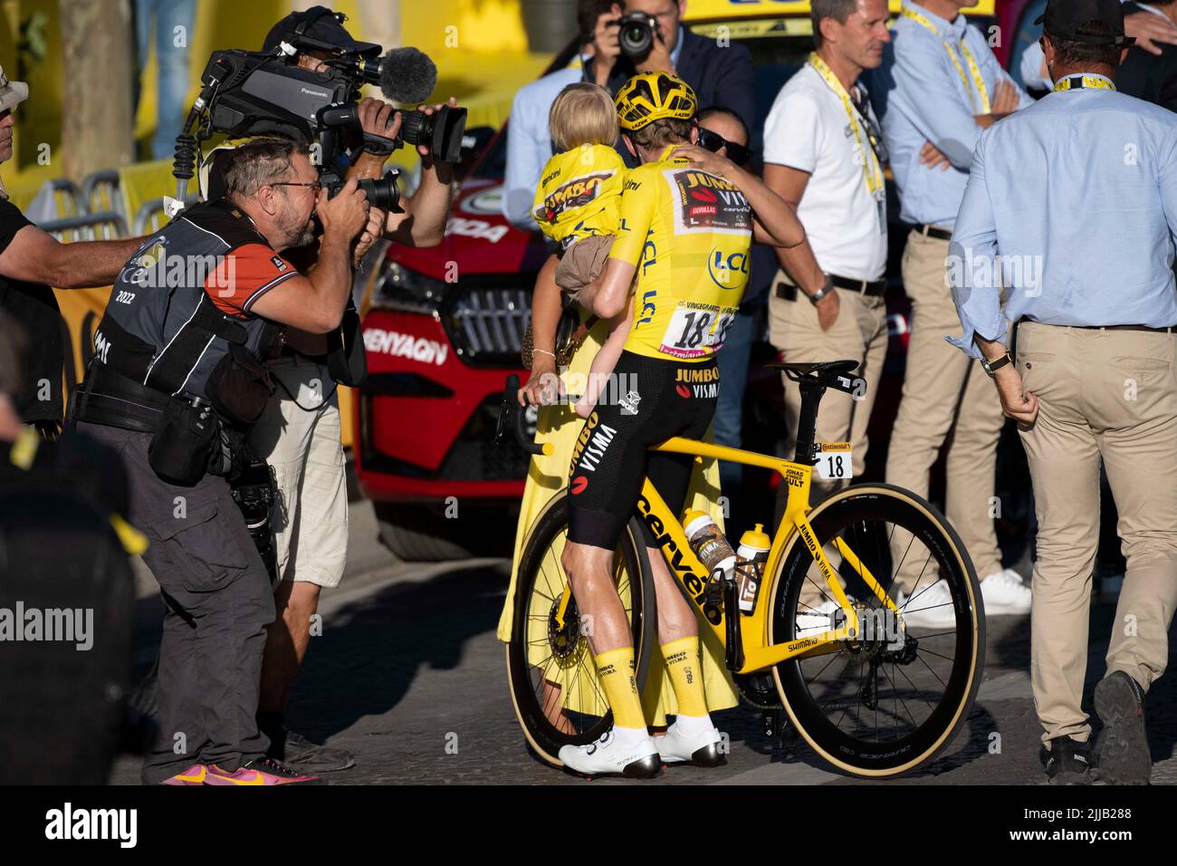 Paris, France, 24/07/2022, Jumbo-Visma team's Danish rider Jonas ...