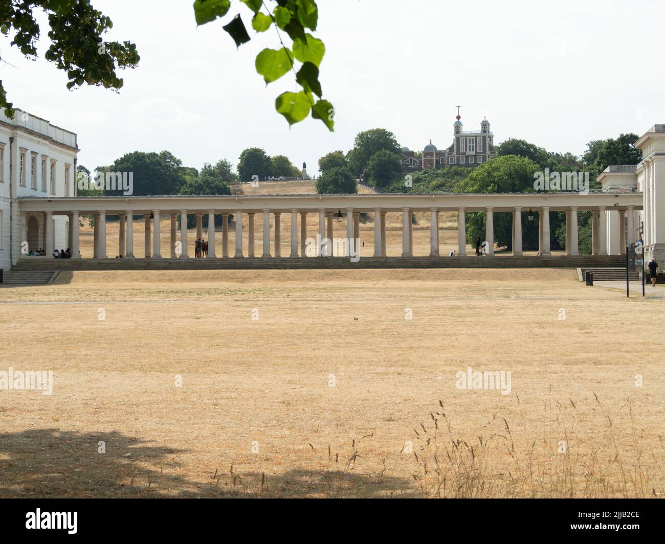 Dried out lawn at National Maritime Museum,Greenwich, London UK Stock ...