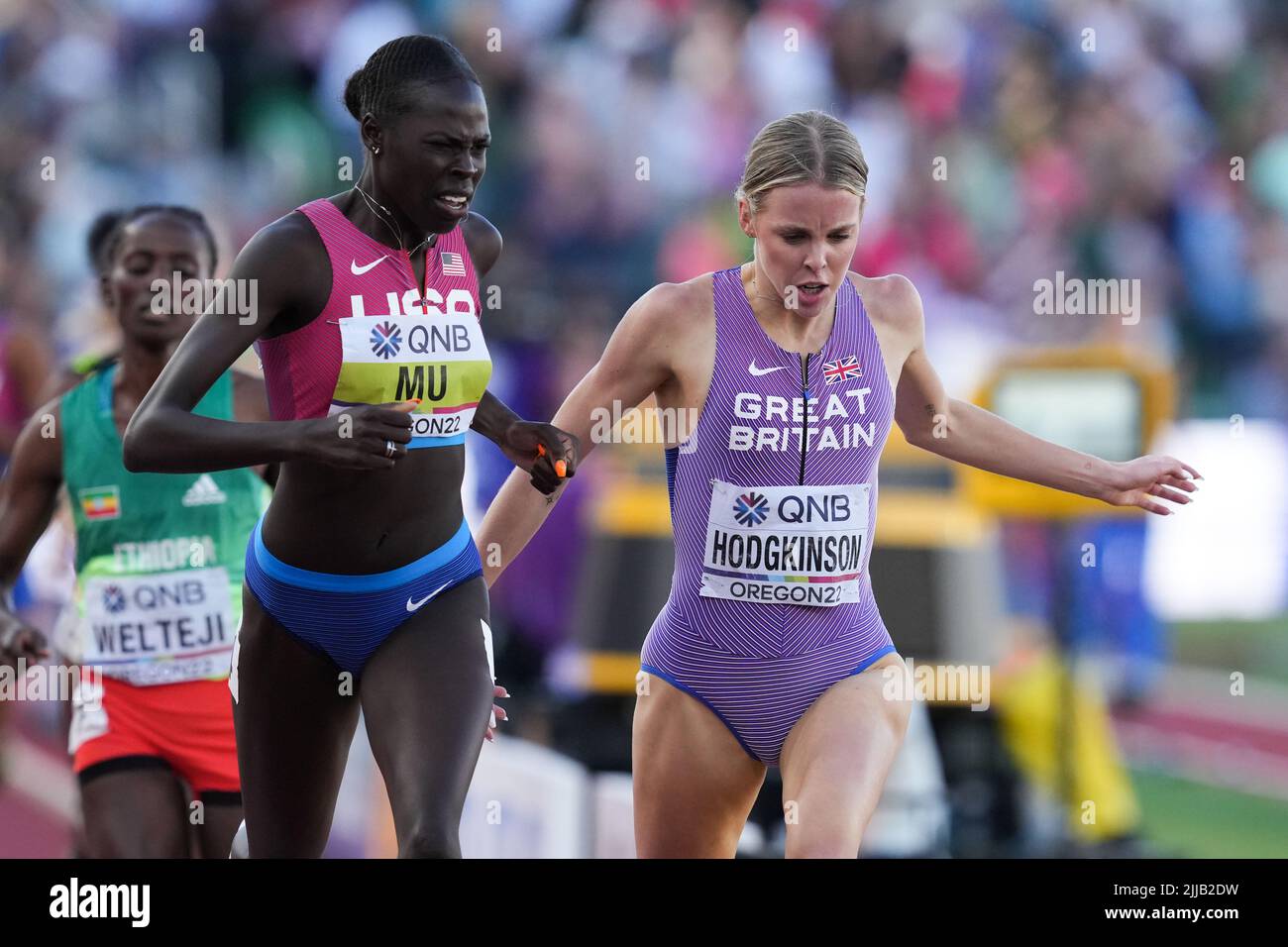 Great Britain's Keely Hodgkinson during the Women’s 800m Final on day ...