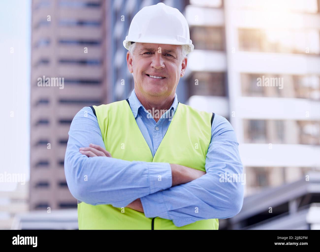 Construction site confidence. Cropped portrait of a handsome mature ...