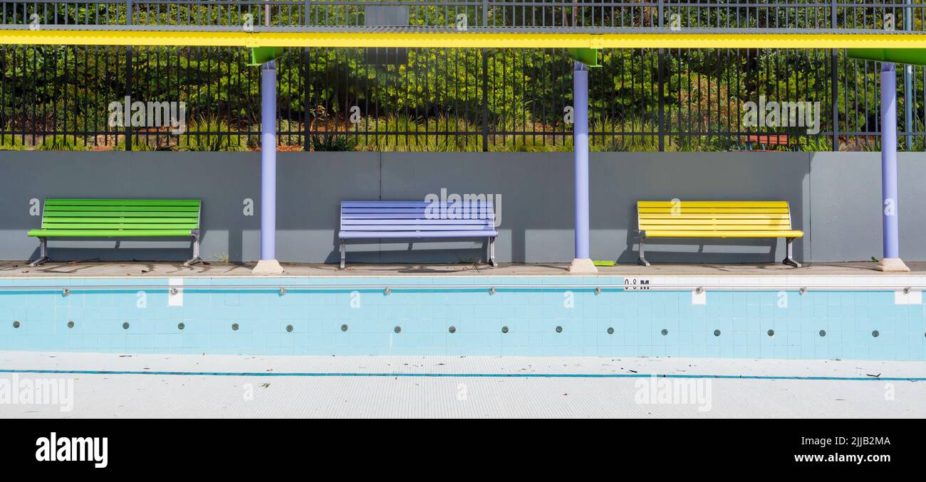 A panoramic image of the Como Public Swimming Complex, emptied for the ...