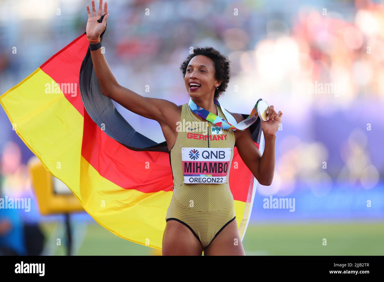 Hayward Field, Eugene, Oregon, USA. 24th July, 2022. Malaika Mihambo ...