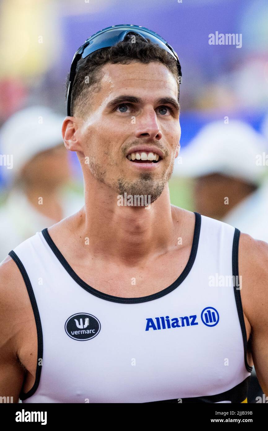 Eugene, Oregon, USA, 24 July 2022, Belgian Kevin Borlee pictured after ...