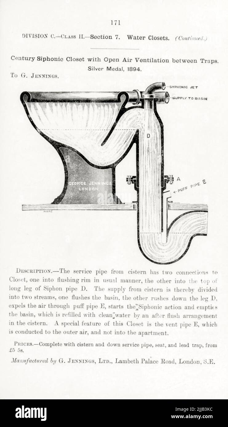 Century Siphonic Closet with Open Air Ventilation between Traps. from ...