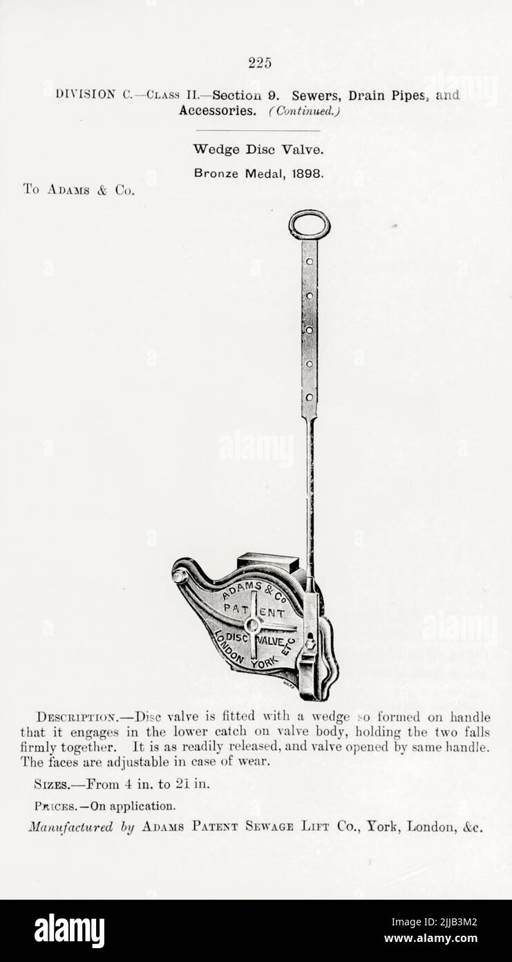 Wedge Disc Valve. from the book ' Illustrated list of exhibits to which ...