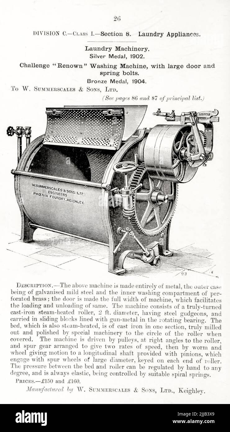 Laundry Machinery. Challenge “Renown” Washing Machine, with large door ...