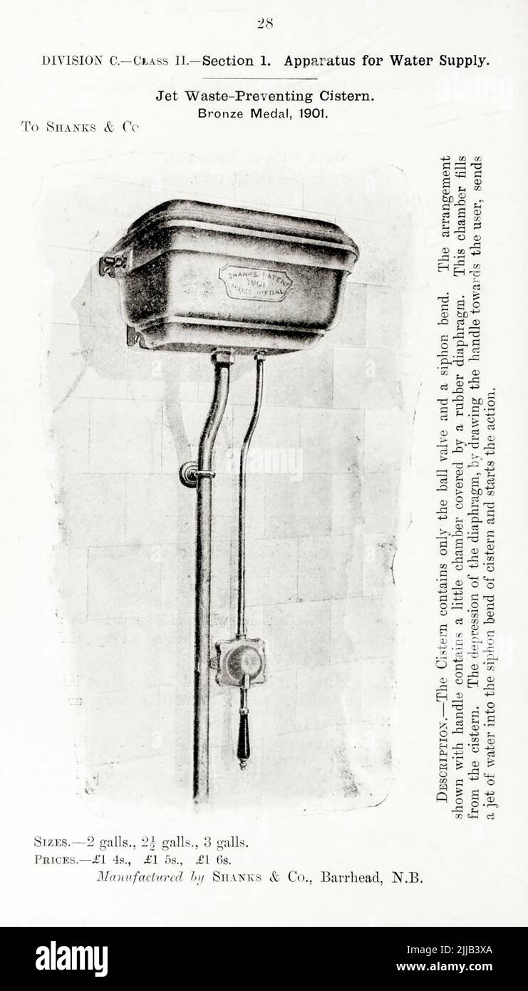 Jet Waste-Preventing Cistern. from the book ' Illustrated list of ...