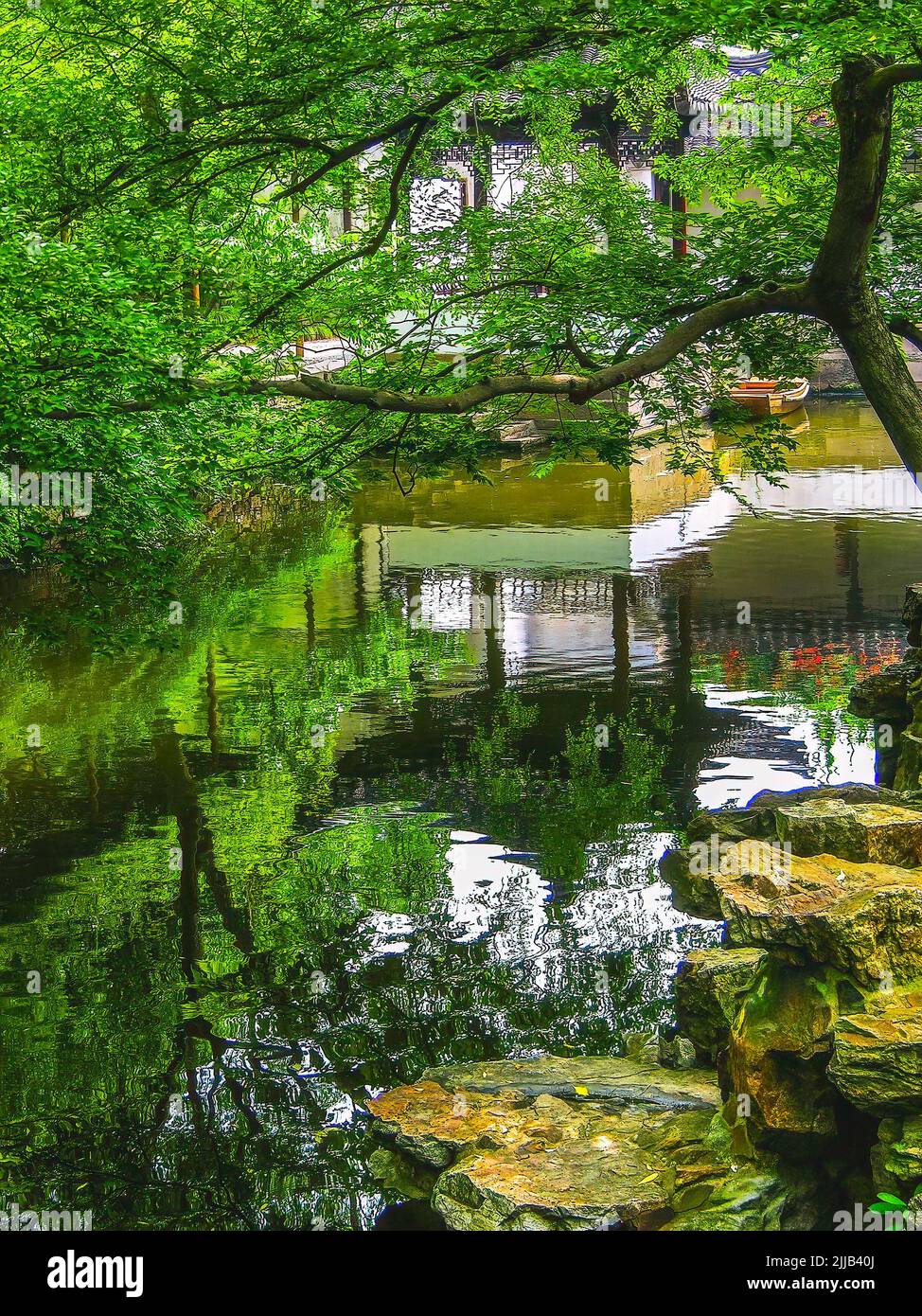 Garden of Humble Administrator Reflection Chinese Pagoda Suzhou Jiangsu ...