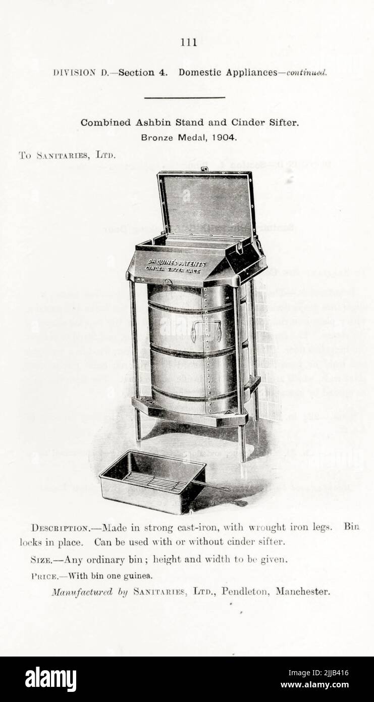 Combined Ashbin Stand and Cinder Sifter from the book ' Illustrated ...