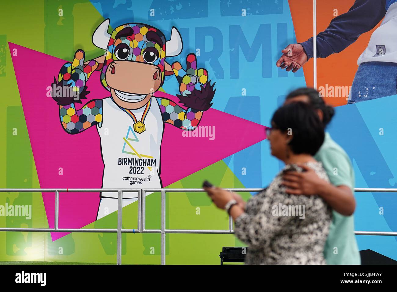 A sign with Perry the Mascot in Birmingham ahead of the Commonwealth ...