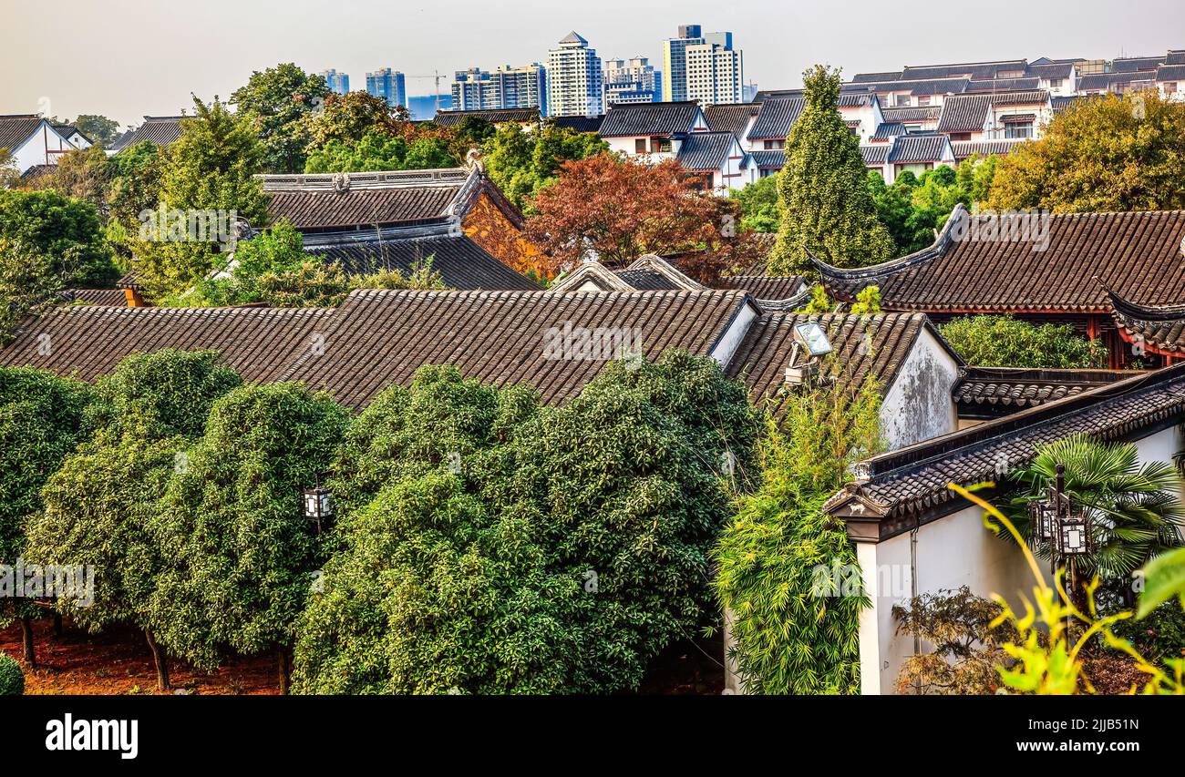 Ancient Chinese Suzhou Style Rooftops Apartment Buildings Pan Men Scenic Ares Suzhou Jiangsu ...