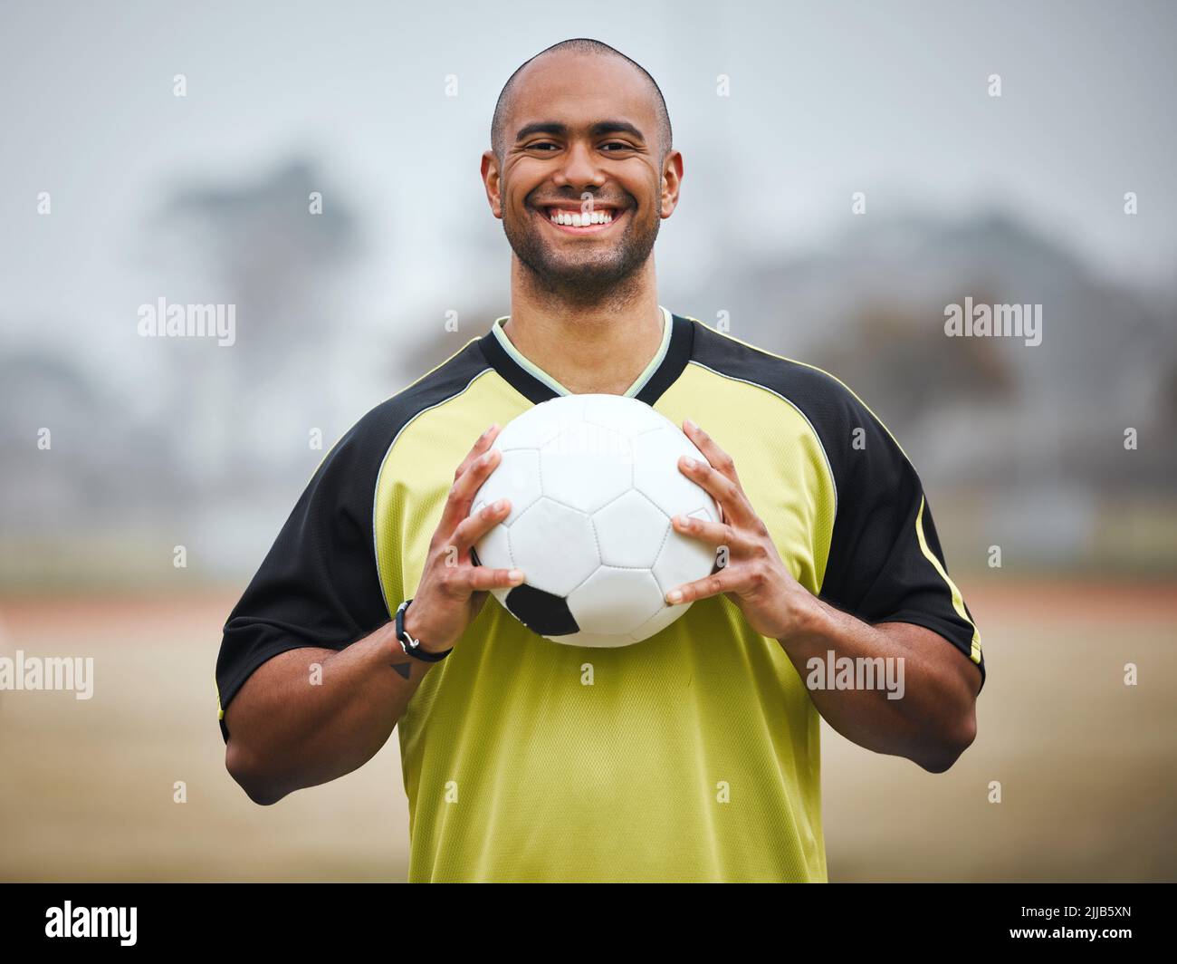 Some one on one. Cropped portrait of a handsome young male soccer ...