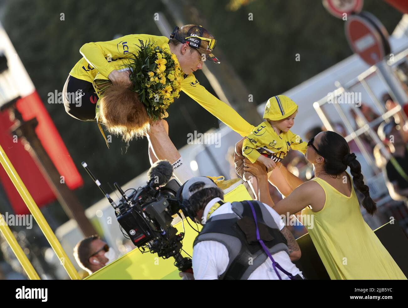 July 24, 2022, Rome, France: Yellow jersey Jonas Vingegaard of Denmark ...