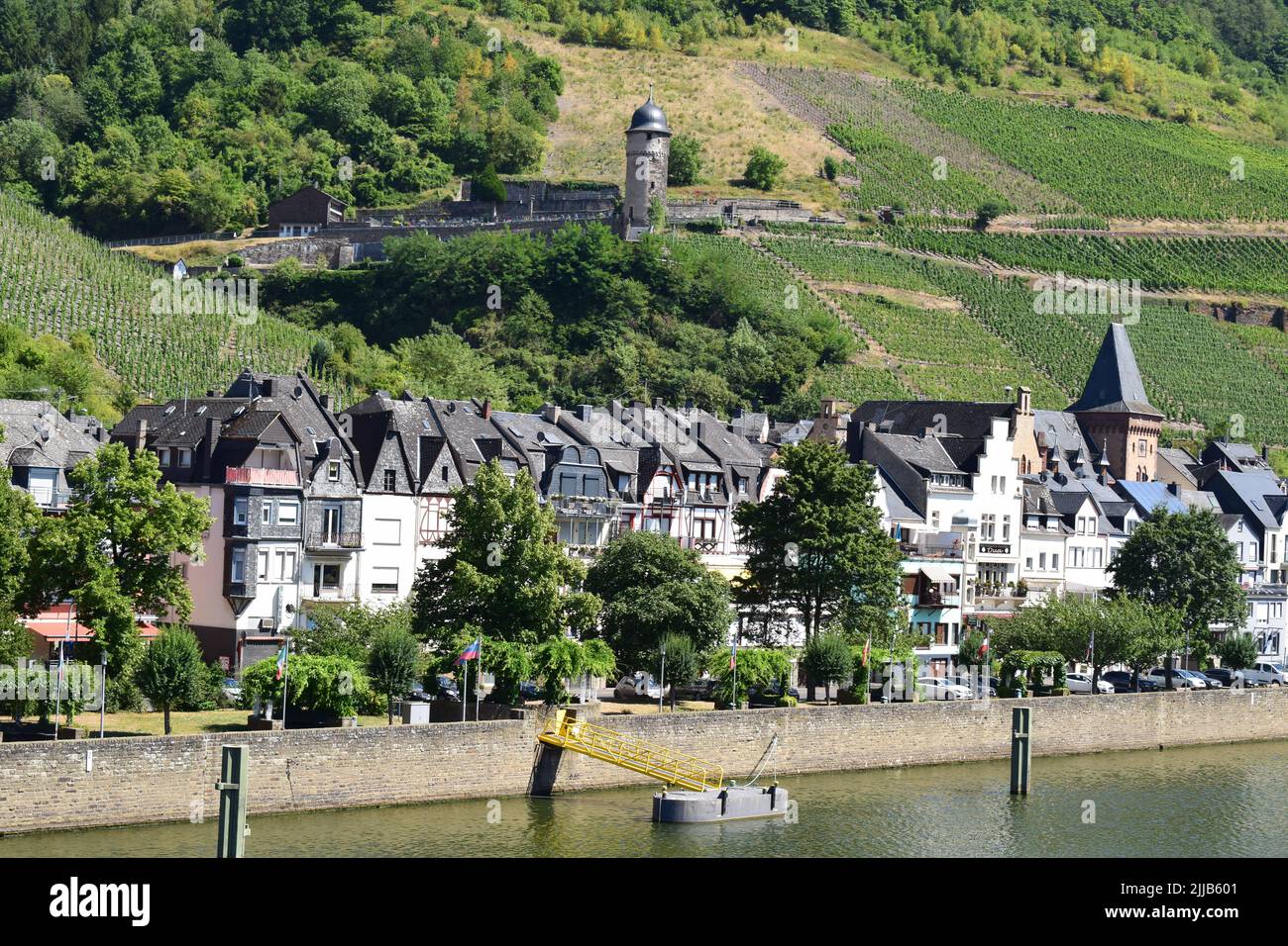 Mosel waterfront in Zell an der Mosel Stock Photo - Alamy