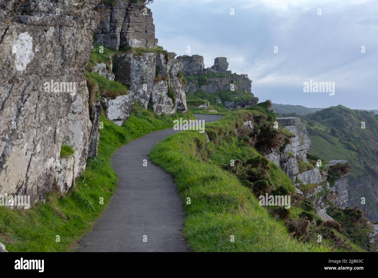 Scenic Valley of the Rocks near Lynton, Devon, Great Britain Stock ...
