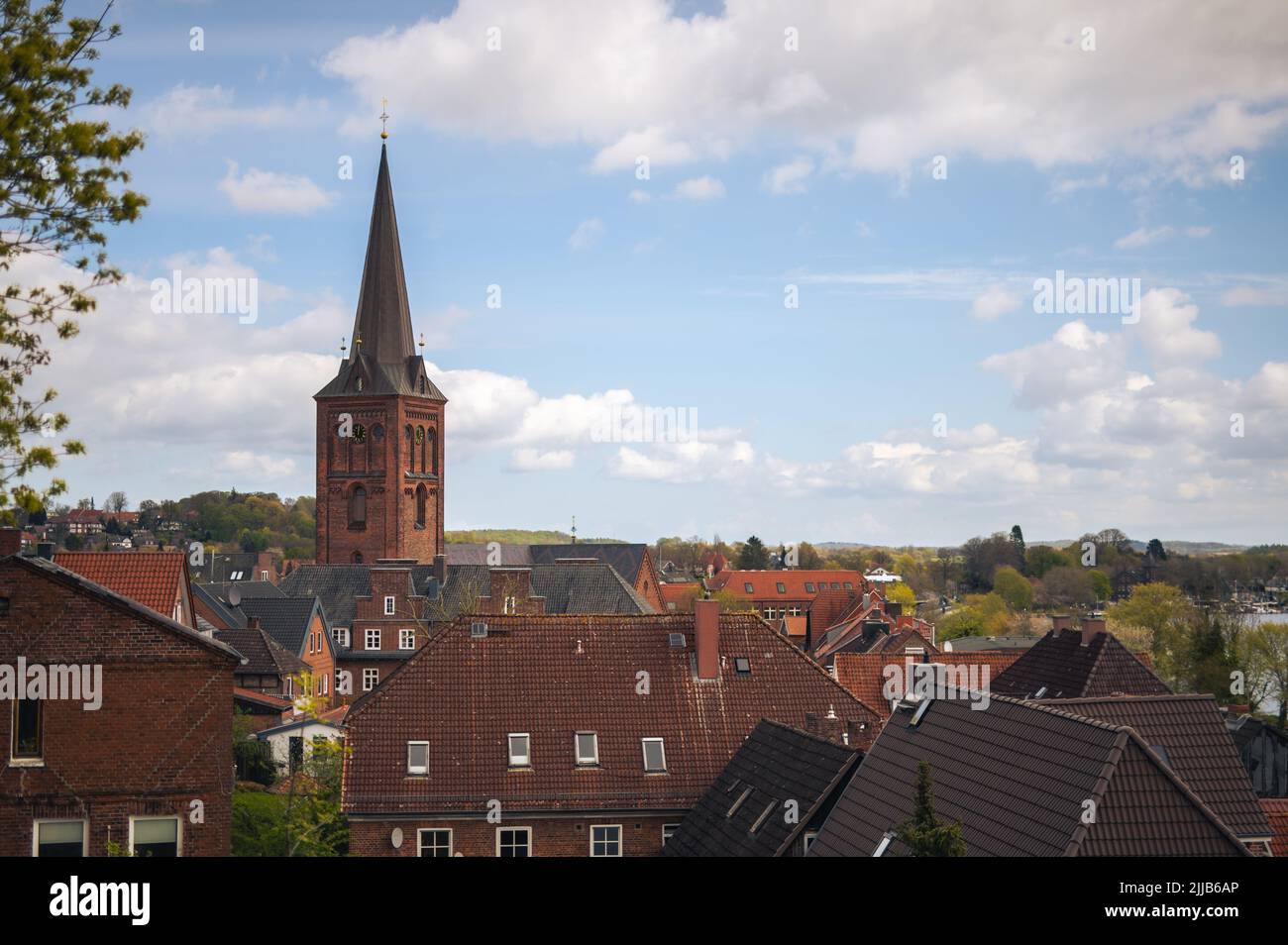 View over the rooftops of ploen in northern Germany. High quality photo Stock Photo - Alamy