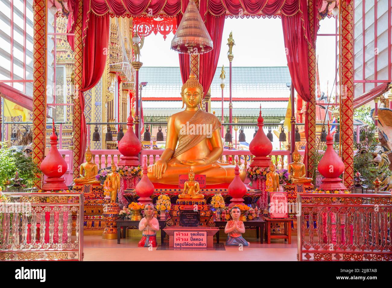 Nonthaburi Thailand - June 22 2022: The Statue of buddha in Wat Takhian ...
