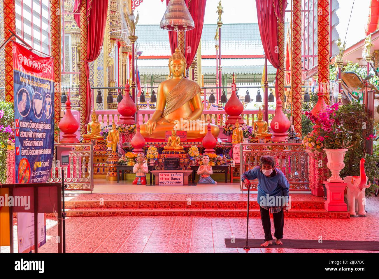 Nonthaburi Thailand - June 22 2022: The Statue of buddha in Wat Takhian ...