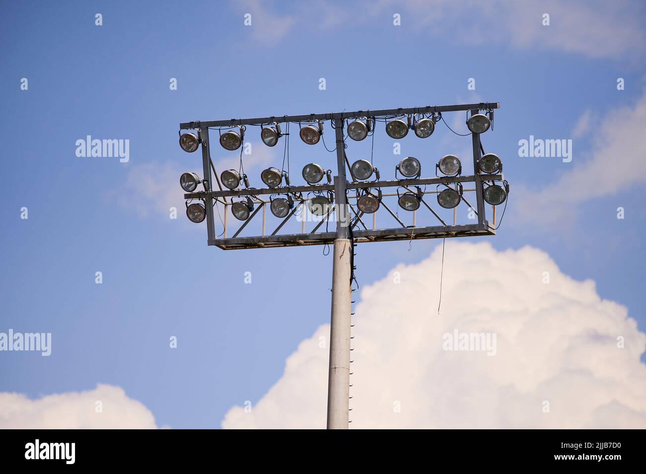Light stadium. Sports lighting. Lamp and electricity industry Stock ...